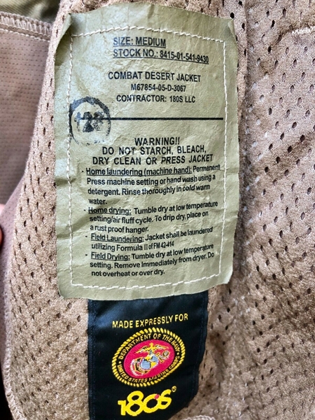 USMC APECS CDJ 180S COLD WEATHER DESERT MARPAT COMBAT JACKET SEAL ...