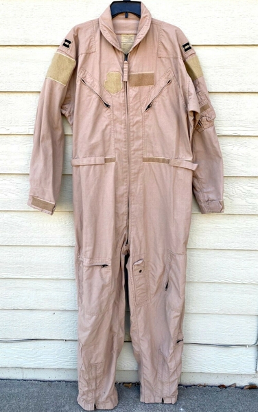 GENUINE US AIR FORCE TAN NOMEX FIRE RESISTANT FLIGHT SUIT CWU-27/P - 48L.